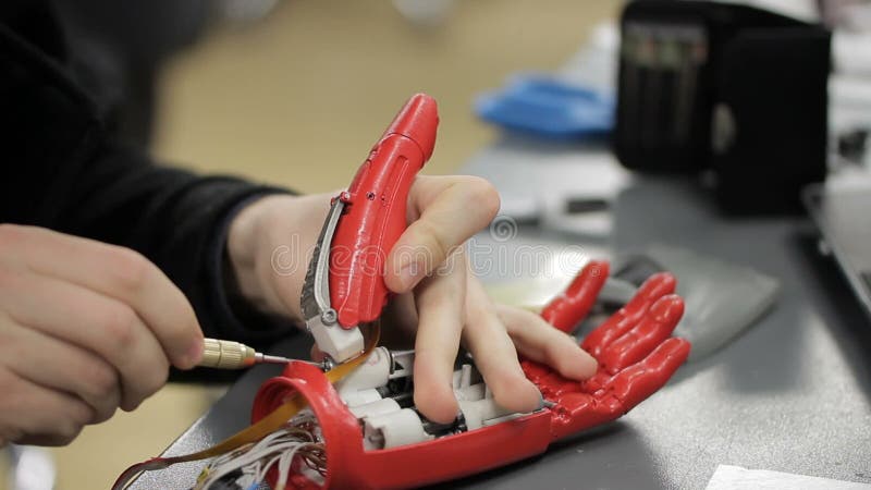 Close Up of Bionic Hand is Being Hold by the Professional. Stock ...
