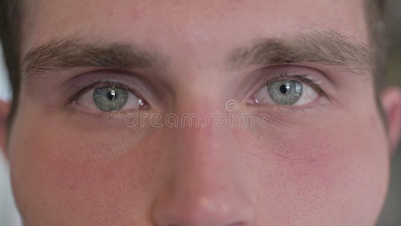 Blinking One Eye of Man, Close Up Stock Image - Image of ball, pensive ...