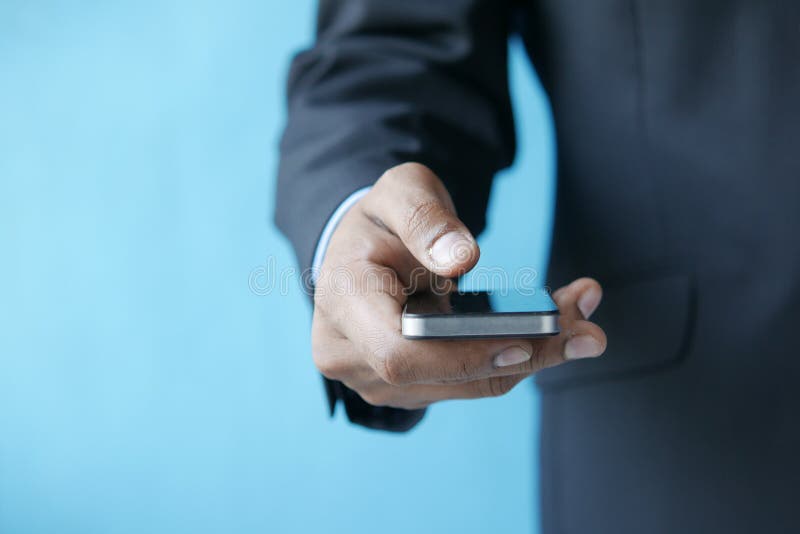 Close Up of Young Man Hand Using Smart Phone. Stock Photo - Image of ...