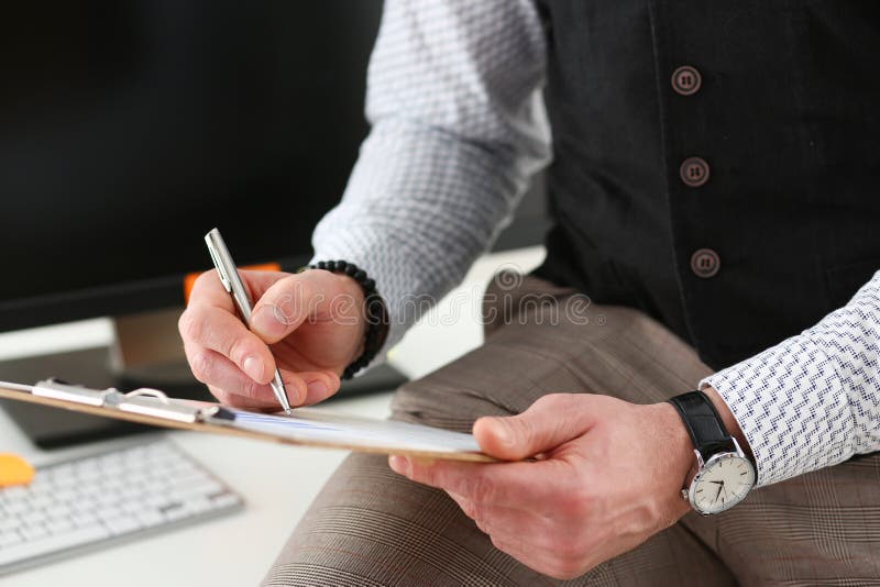 Professional Project Manager Drawing Sketch before Conference Stock ...