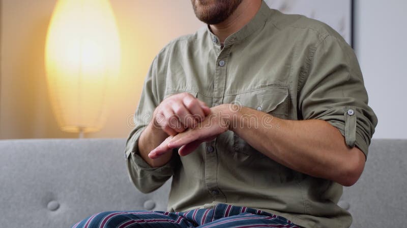 Young Man Scratching His Foot. Concept of Itchy Skin Diseases Such As ...