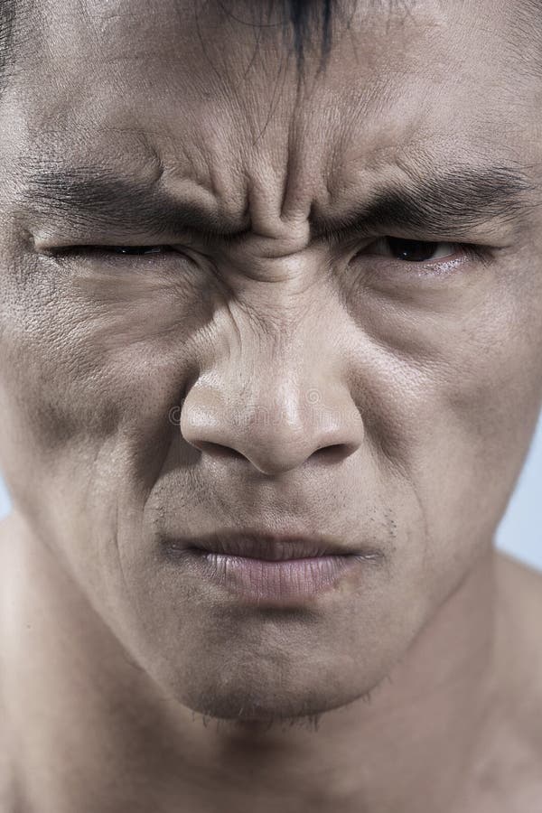 Close Up of Young Mans Face, Irritated Stock Photo - Image of stress ...