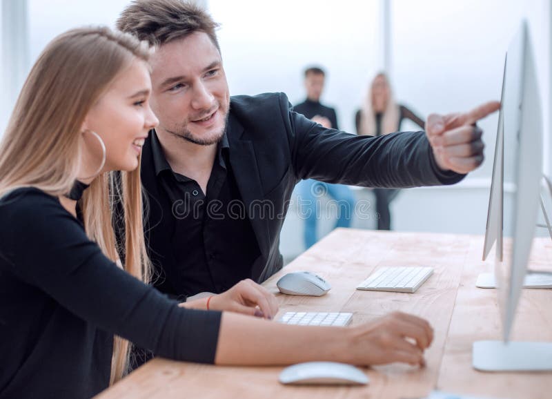 Close Up. Young People are Passionate about Working on Computers Stock ...