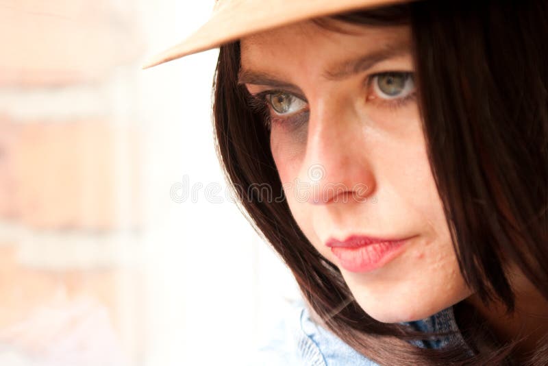 Close Up of Young Stylish Woman Staring Stock Photo - Image of eyes ...