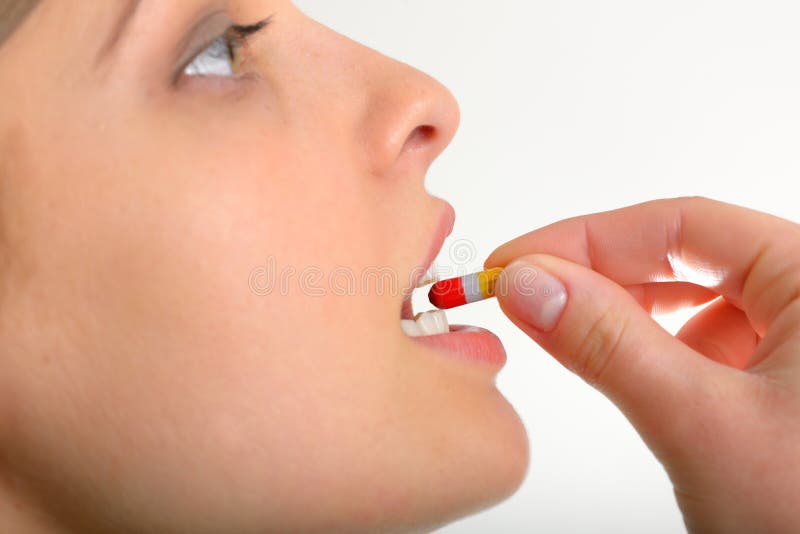 Woman Taking Pills Stock Images - Image: 30159624
