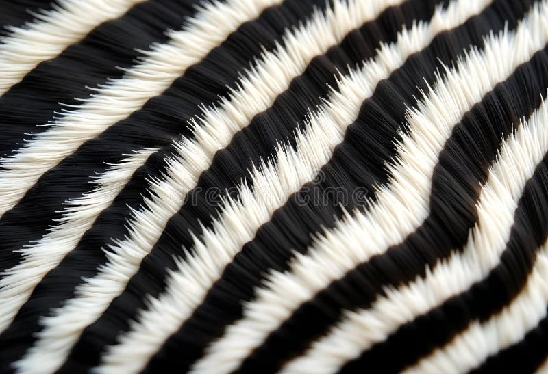 Close-up of Zebra Fur Texture with Black and White Striped Pattern ...
