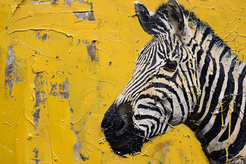 Close Up of Zebra Paint on Wall Stock Illustration - Illustration of ...
