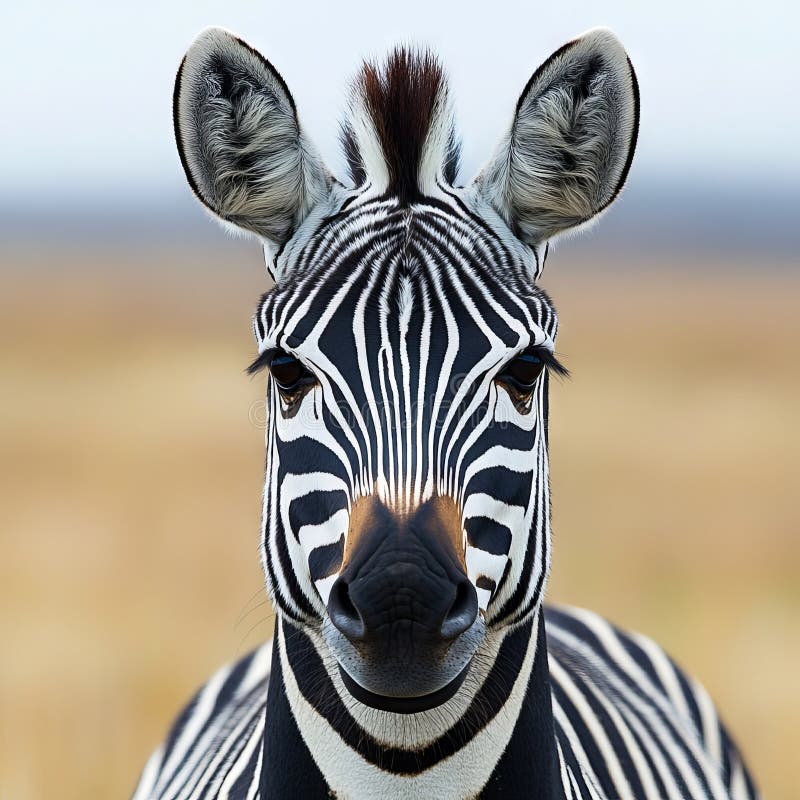 A Close Up of a Zebra S Face in a Field Stock Image - Image of eyes ...