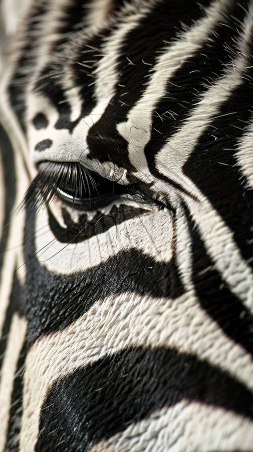 Close Up of a Zebra Stripes Showcasing the Individuality and Pattern ...