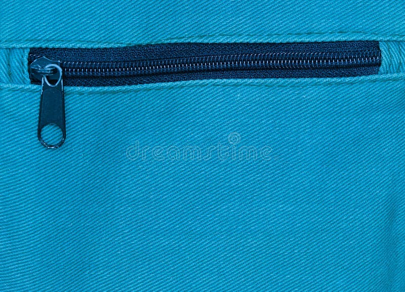 Close Up of Zipper on Blue Bag Background Stock Image - Image of ...