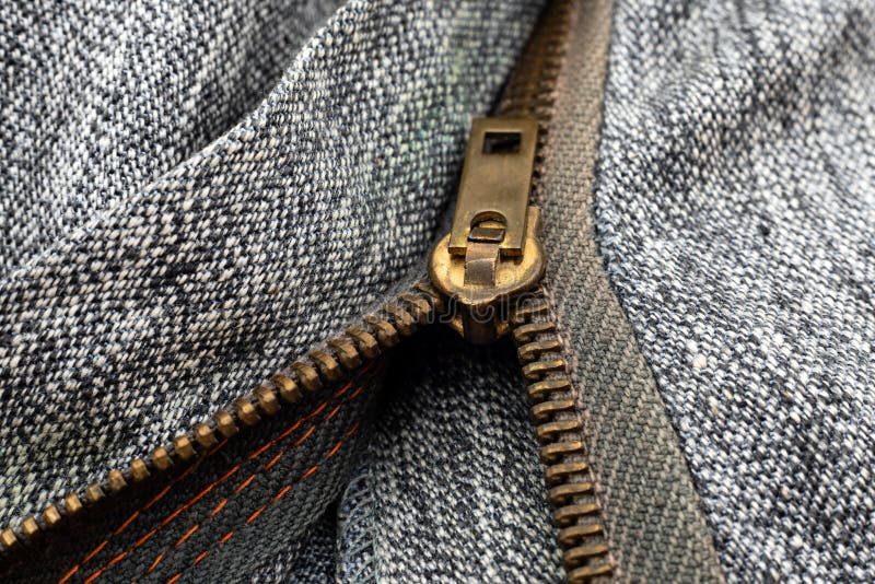 Close-up of a Zipper on Jeans Stock Photo - Image of clothing, denim ...