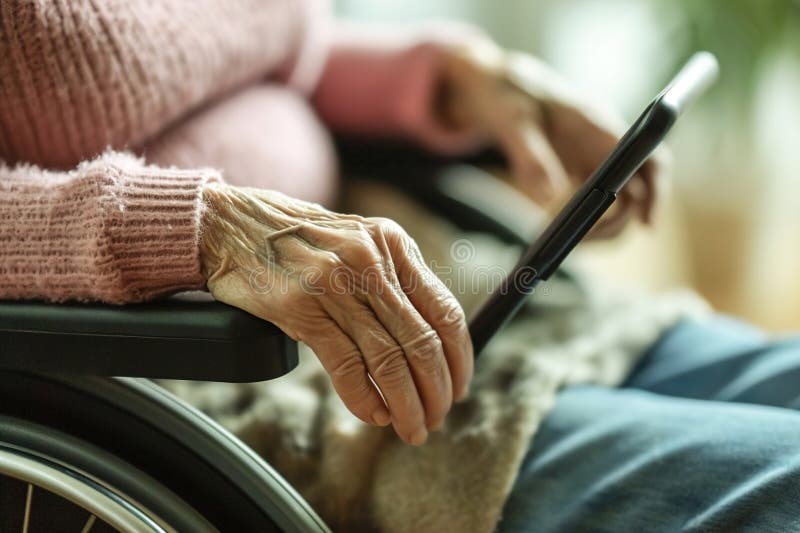 Close-ups of Elderly Hands Navigating Touchscreen Devices Stock ...