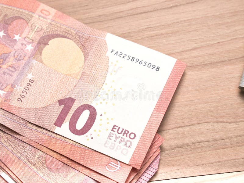 Close -ups of Euro Banknotes of the Different Size and Shape with ...