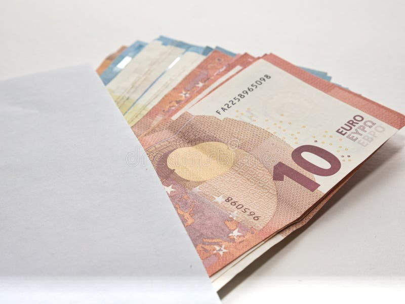 Close -ups of Euro Banknotes of the Different Size and Shape with ...