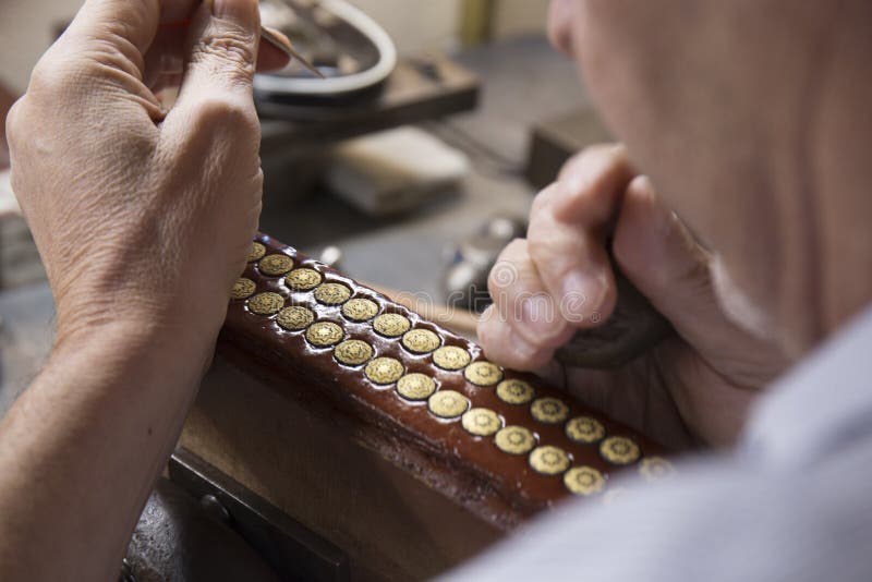 Goldsmiths Working in a Workshop Stock Image - Image of hand, creative ...