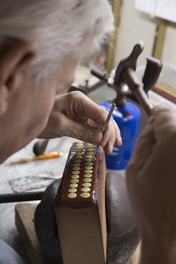 Goldsmiths Working in a Workshop Stock Image - Image of accessory ...