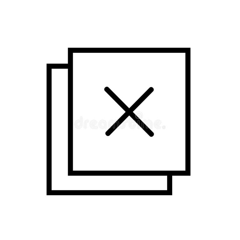 Close Vector Icon, Outline Style, Isolated on White Background. Stock ...