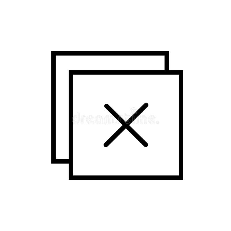 Close Vector Icon, Outline Style, Isolated on White Background. Stock ...