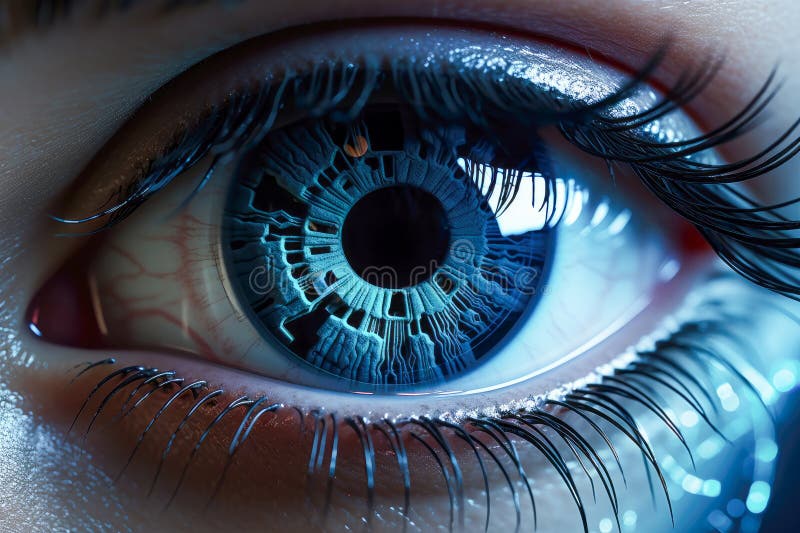Cybernetic Eye with a High-tech Interface, Representing Vision ...