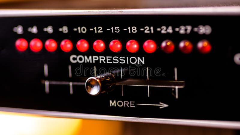 A Close View of an Audio Compressor Effects Rack Stock Image - Image of ...