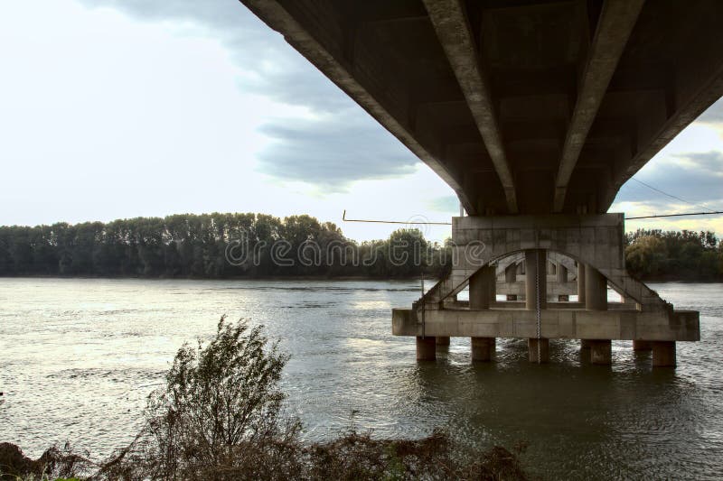 Close View of a Bridge on a River in the Countryside in Autumn Stock ...