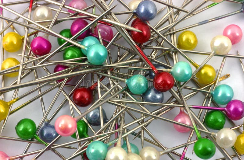 Close View Colored Pin Heads Stock Photo - Image of reds, dropped: 10865260