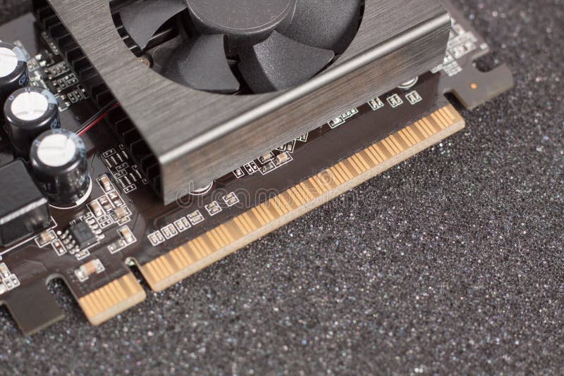 Close View Computer Video Graphic Card Adapter Stock Image - Image of ...