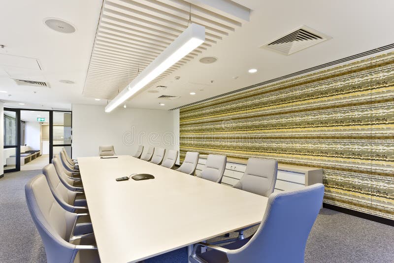 Close View of a Conference Room with Tables and Chairs Stock Photo ...