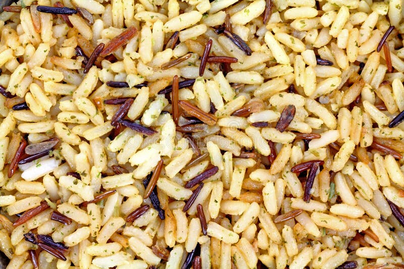 Close View Cooked Long Grain Wild Rice Stock Photo - Image of mushroom ...