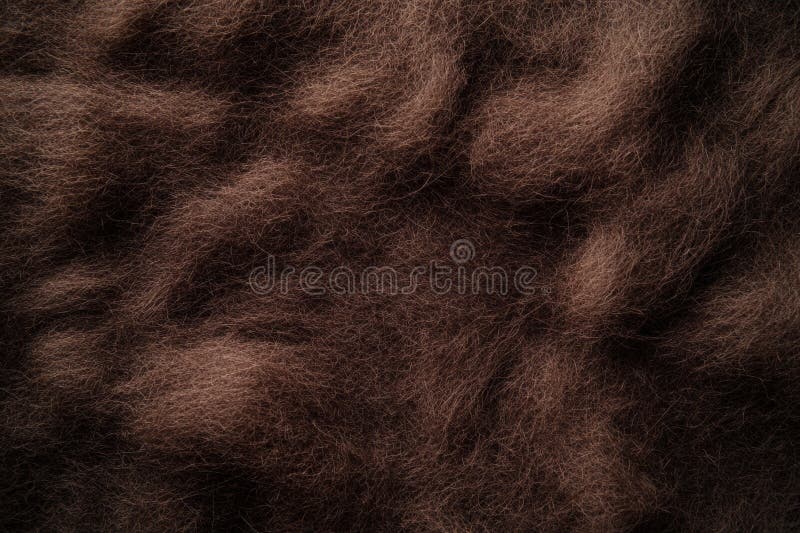 A Close View of Dark Brown Wool Felt Material Displays a Soft, Fuzzy Texture. the Subtle ...