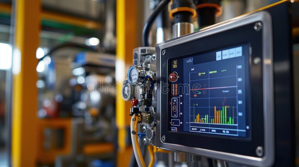 A Close View of a Digital Monitoring Display on a Machine Showcasing ...