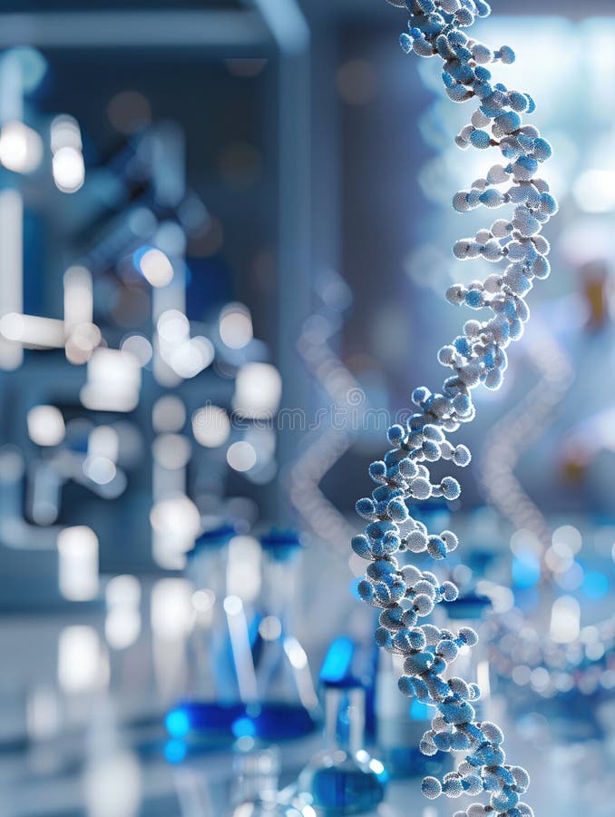 A Close View of a DNA Double Helix Shows Intricate Details while ...