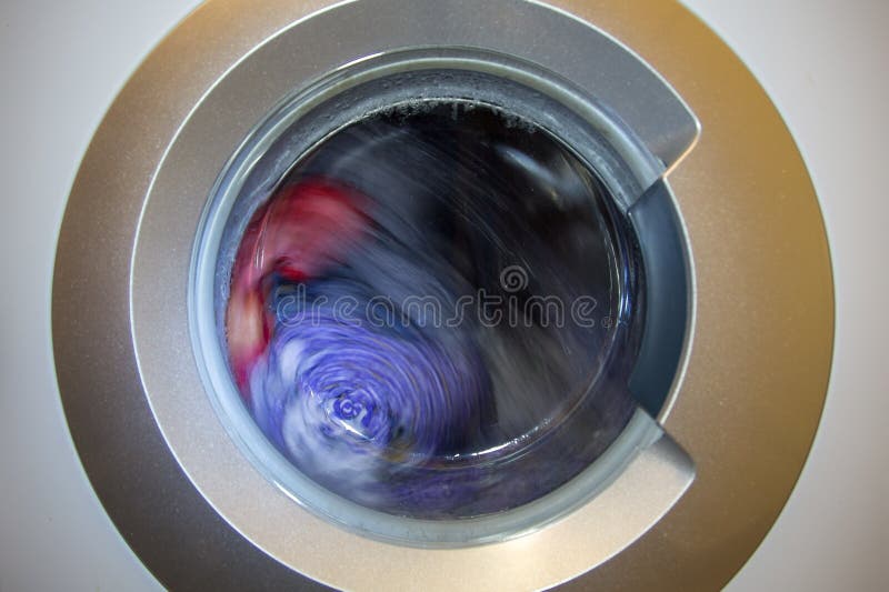 A Close View of Domestic Washing Machine at Work Stock Image - Image of ...