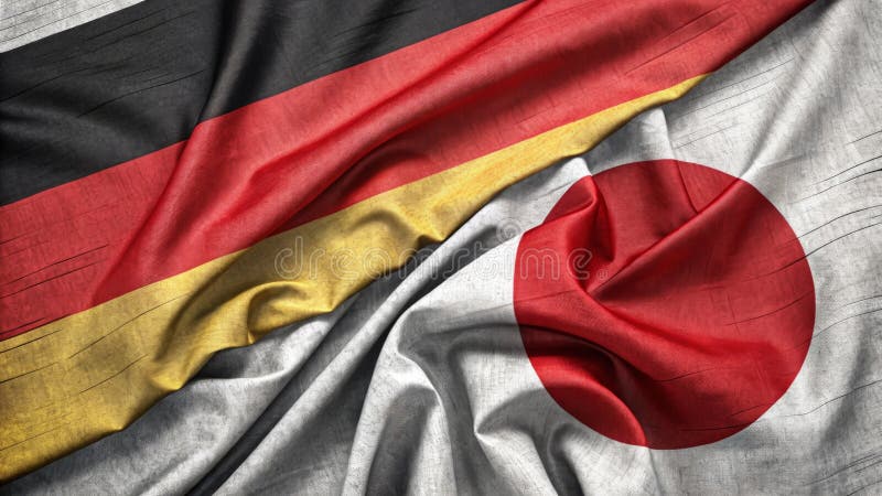 Close-Up of German and Japanese Flags Symbolizing International ...