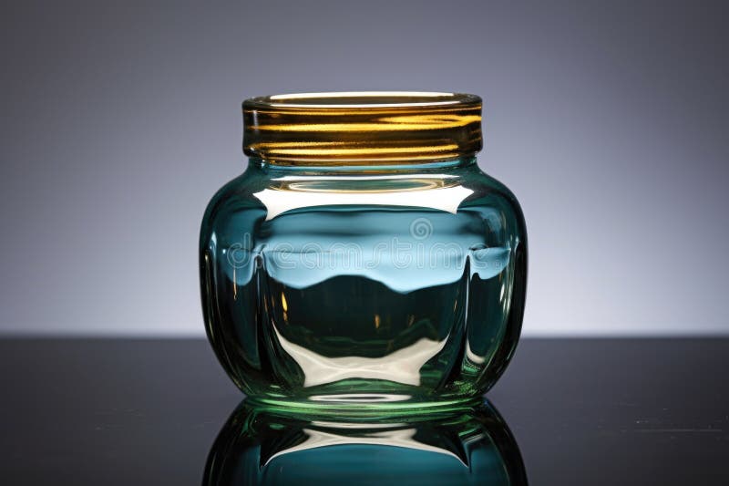 Close View of Glass Cupping Jar Side on a Reflective Surface Stock ...