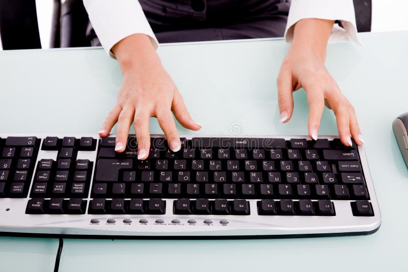 Close View Of Hands Operating On Keyboard Picture. Image: 7823909