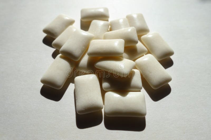 Close View of Heap of White Pieces of Chewing Gum Stock Photo - Image ...