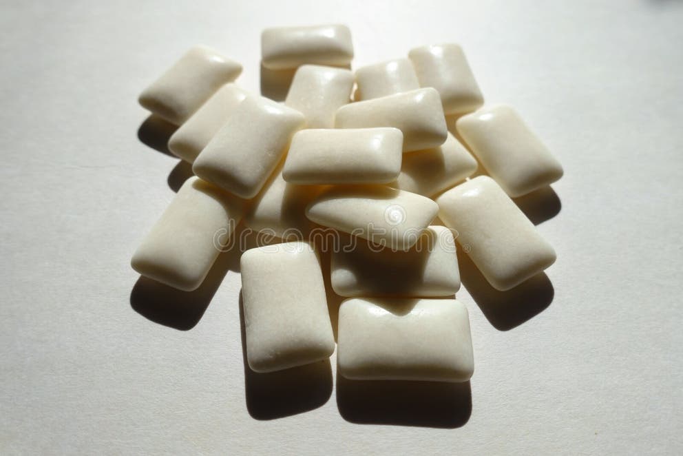 Close View of Heap of White Pieces of Chewing Gum Stock Photo - Image ...
