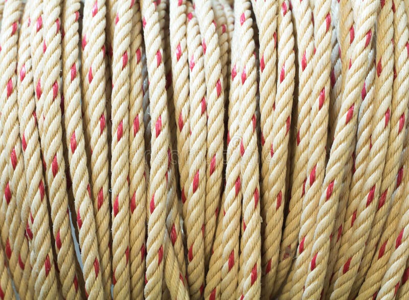 Close View of an Industrial Rope. Stock Image - Image of macro, blue ...
