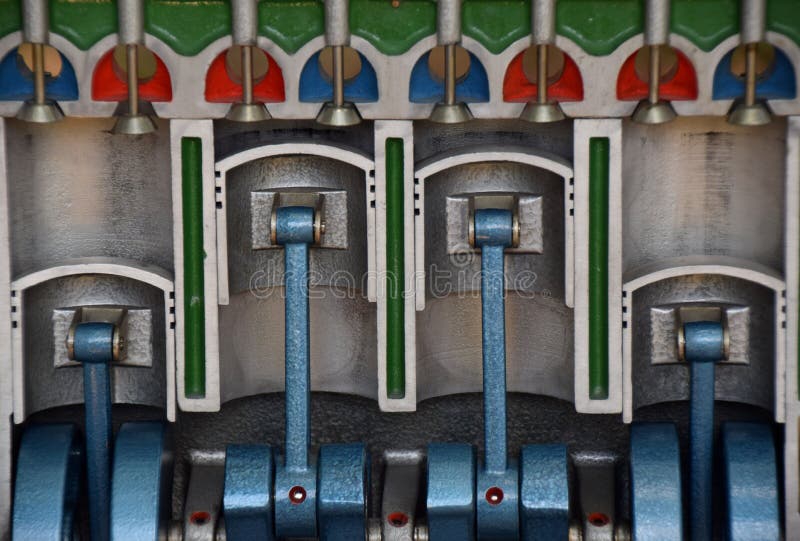 Close View Inside Gasoline Combustion Engine Model Stock Photo - Image ...