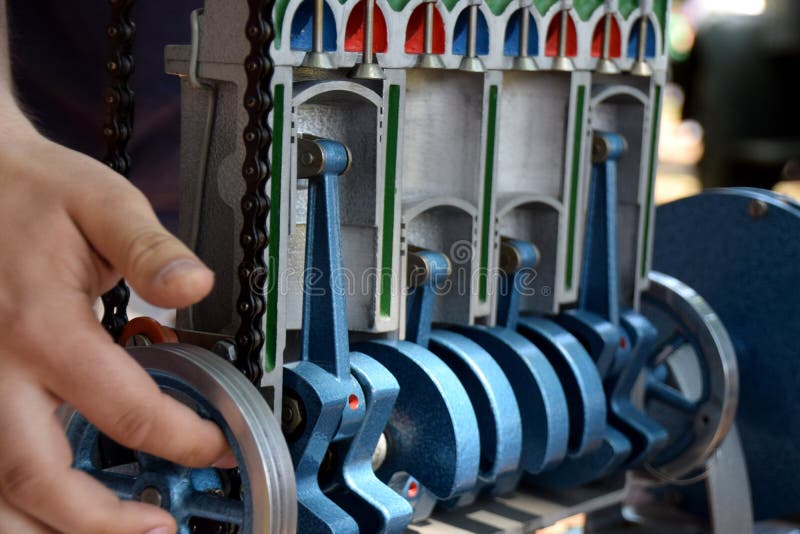 Close View Inside Gasoline Combustion Engine Model Stock Photo - Image ...