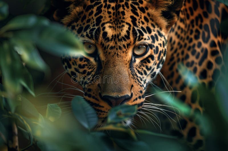 Close Up of a Leopard in a Tree Stock Photo - Image of waiting ...