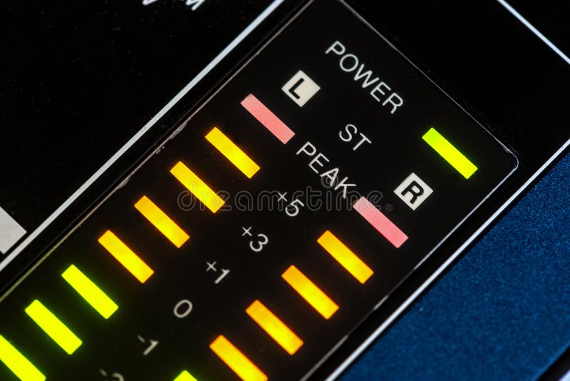 Close View of Lighted Vu Meter Stock Image - Image of disco, party ...