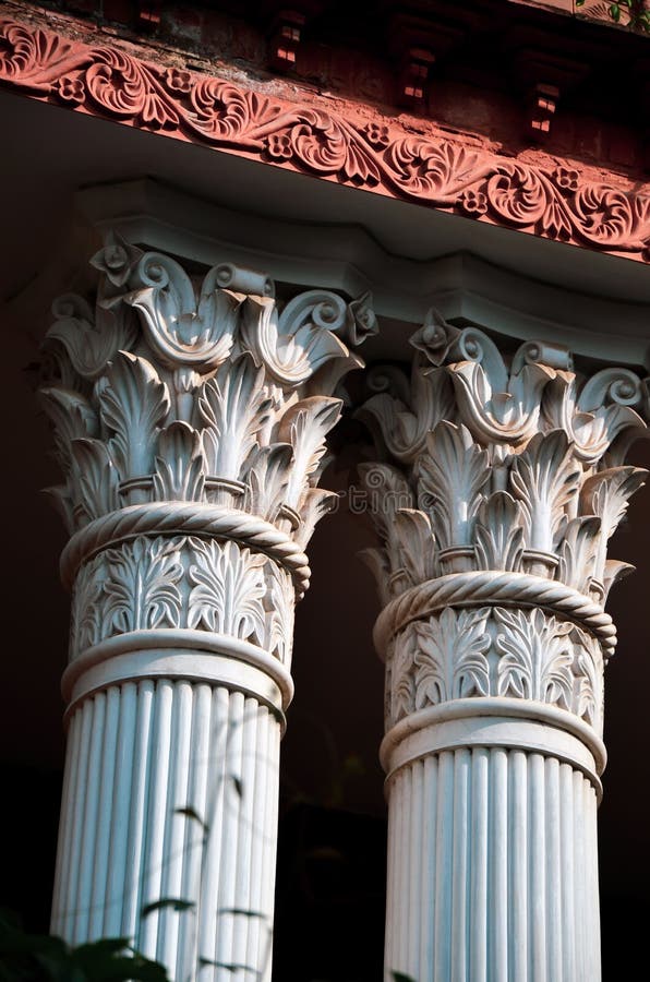 Close View of Mansionâ€™s Pillar or Vertical Structure of Cemented Wall ...