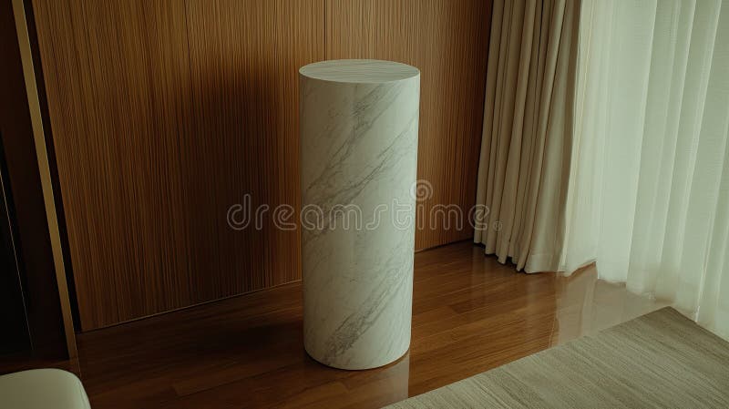 A Close View of a Marble Column in an Office Setting Highlights Its ...