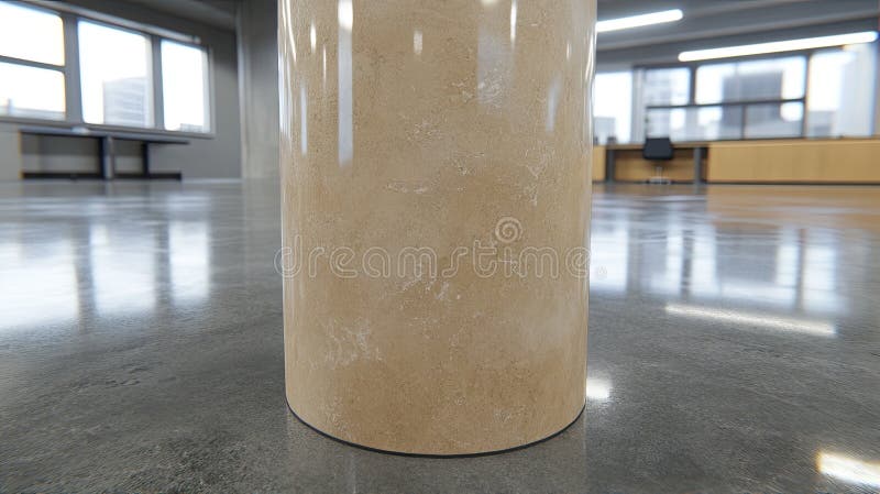 A Close View of a Marble Column in an Office Setting Highlights Its ...
