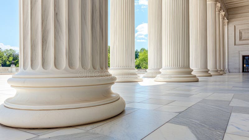 A Close View of a Marble Column in an Office Setting Highlights Its ...