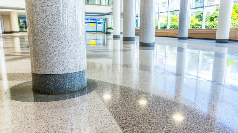 A Close View of a Marble Column in an Office Setting Highlights Its ...