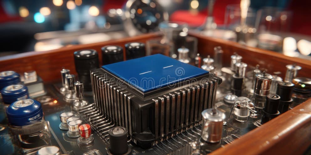 Close-up of a Modern Computer Processor on a Circuit Board with ...