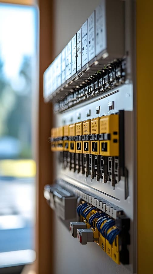 Close View of a Modern Home Electrical Panel Switchboard. Generative AI ...